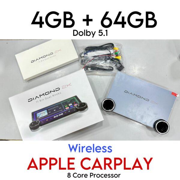 Diamond 2K Stereo 11.8in Dual Knobs || Compatible for Any Car – with ...